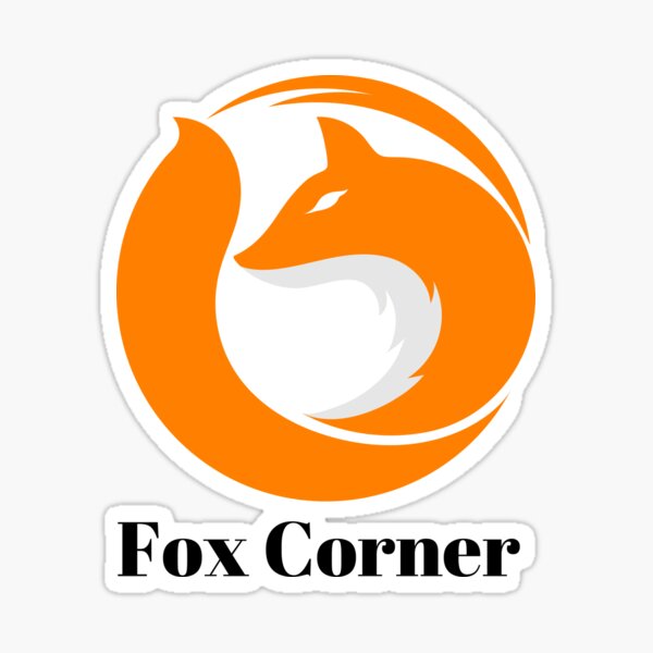 "Orange Fox - Fox corner Design for Fox lovers " Sticker for Sale by ...