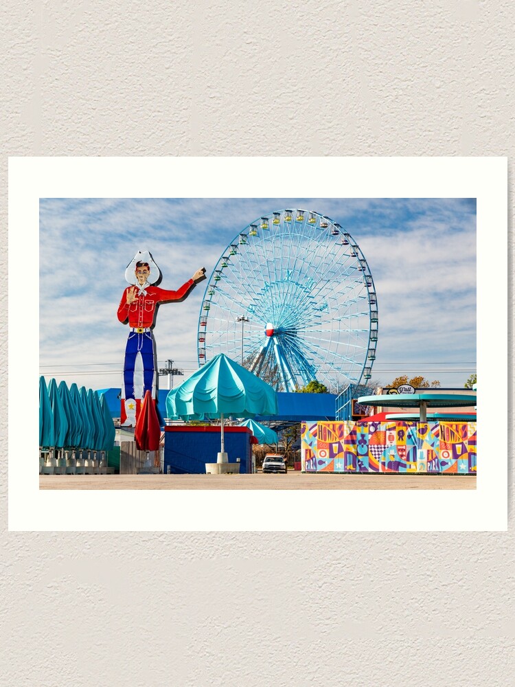 "Big Tex And The Texas Star Ferris Wheel" Art Print for Sale by ...