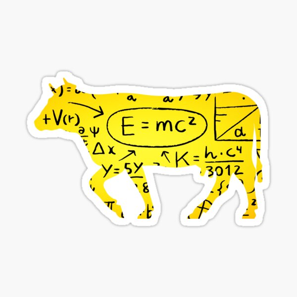 "Yellow version of Meet "The Calculus cow" Cow puns Cowculus" Sticker ...