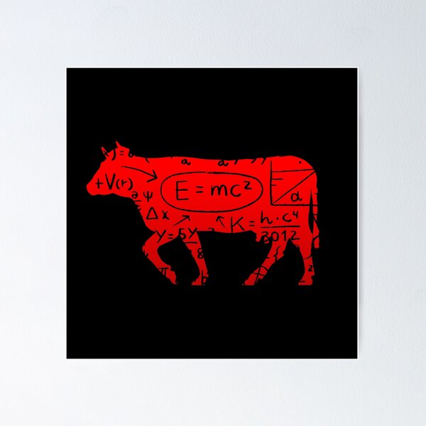 "Red version of Meet "The Calculus cow" Cow puns Cowculus" Poster for ...
