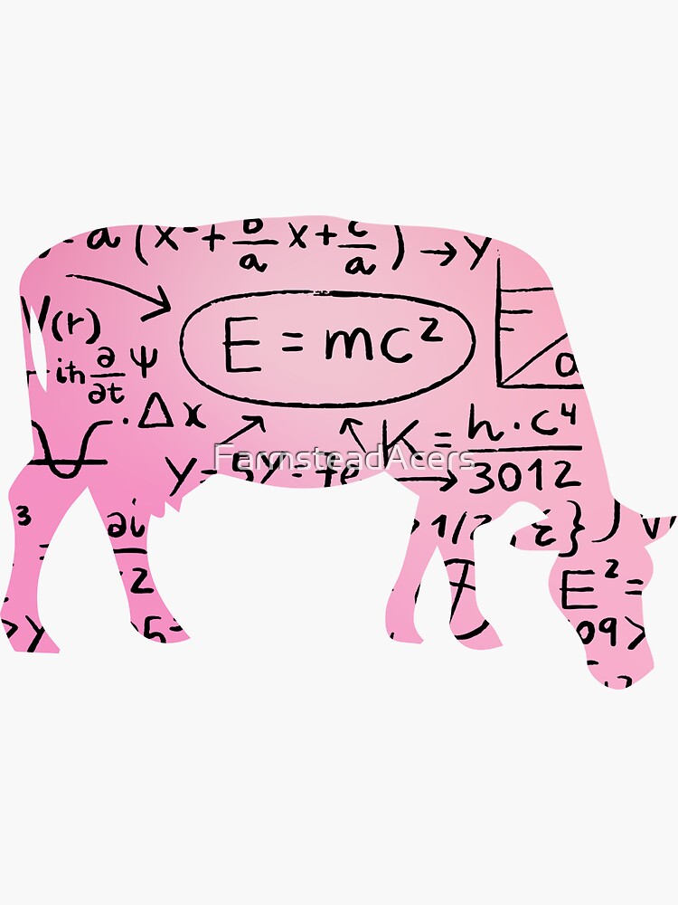 "Pink version of Meet "The Calculus cow" Cow puns Cowculus" Sticker for ...