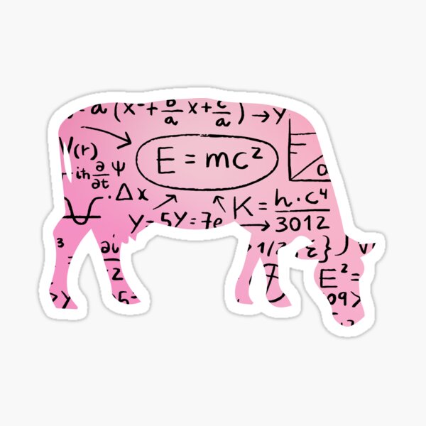 "Pink version of Meet "The Calculus cow" Cow puns Cowculus" Sticker for ...