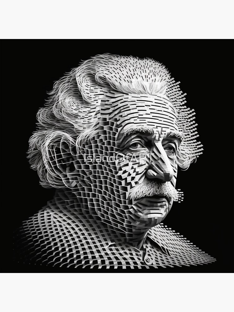 "einstein made with spiral halftone pattern strips" Sticker for Sale by ...