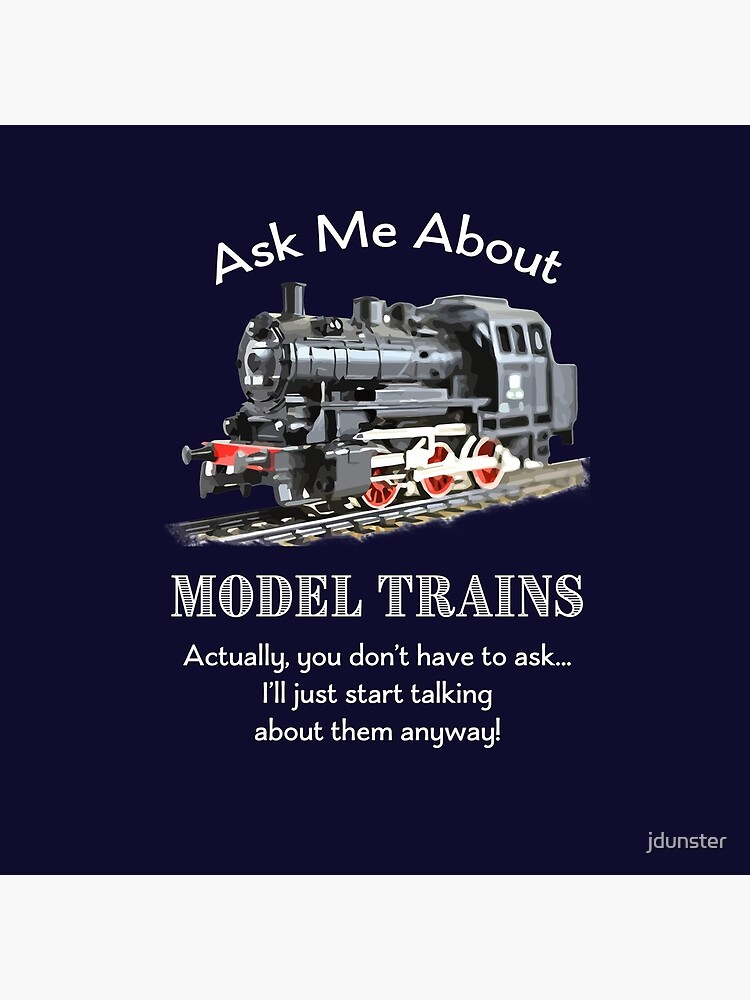 "Funny Model Train Fan "Ask me about model trains"" Throw Pillow for ...