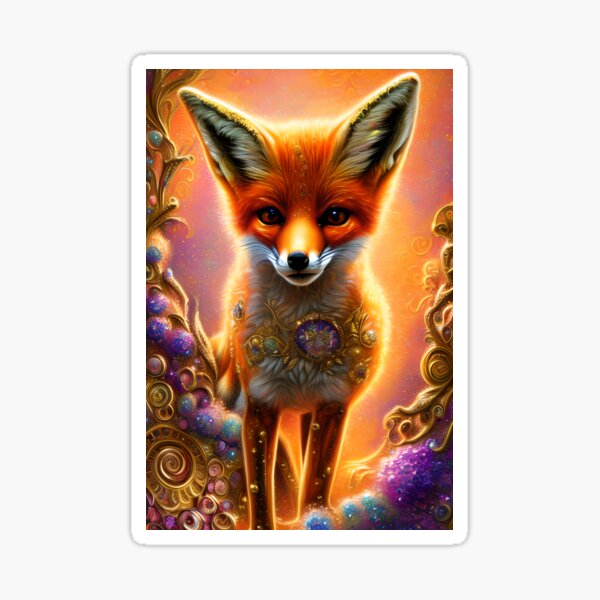 "Fantasy Fox - AI Generated Art | Cute Mystical Baby Fox with Golden ...