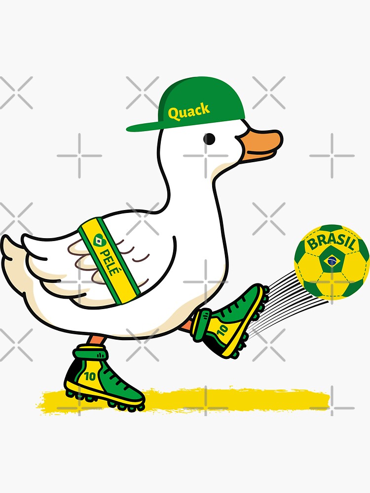 "Pele soccer duck" Sticker for Sale by ImperialRose | Redbubble