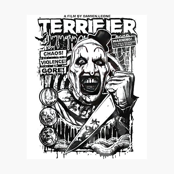 "Terrifier Cover Clown " Photographic Print for Sale by TheEvidence ...