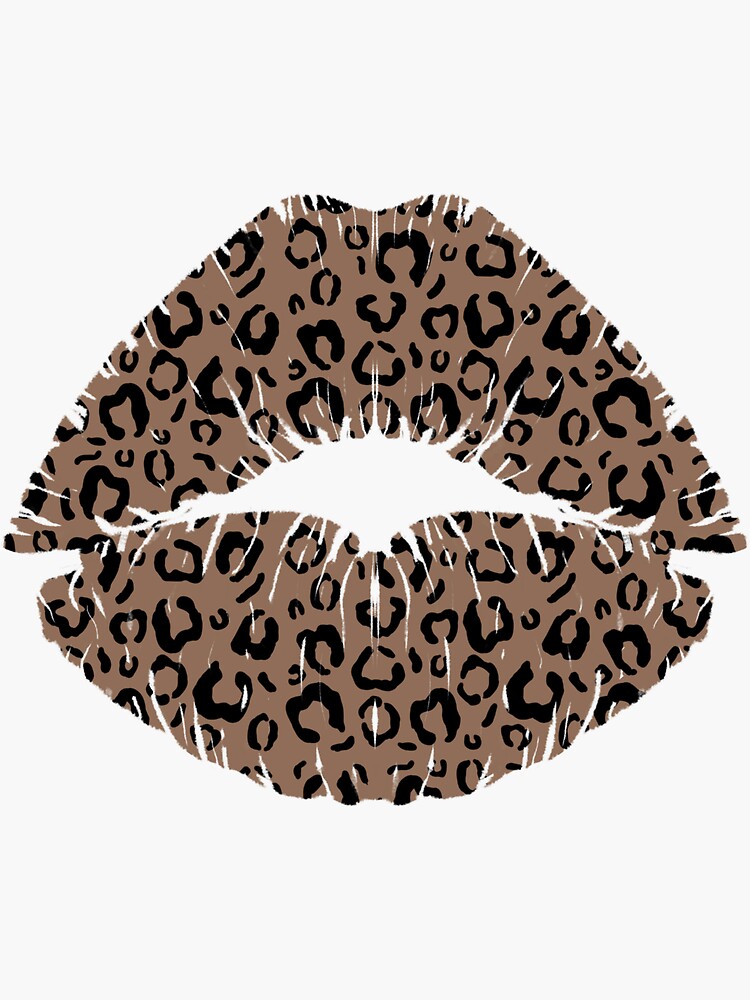 "Leopard print lipstick kiss beige" Sticker for Sale by FreckleFairyArt ...