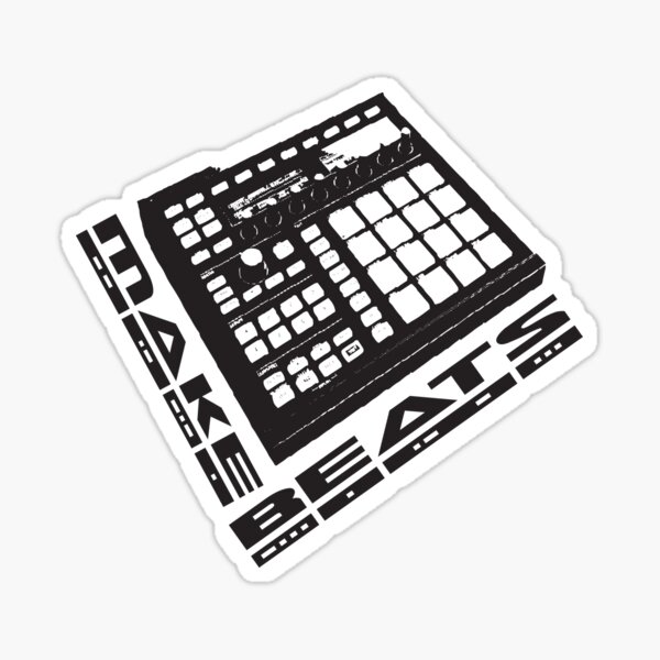 "Make Beats Drum Machine BlackNwhite print" Sticker for Sale by ...