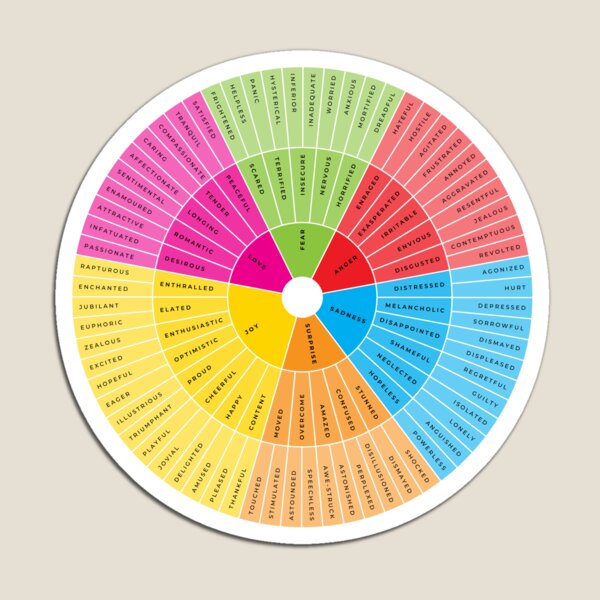 "Wheel of Emotions + Feelings | Rainbow + Monochrome on White ...