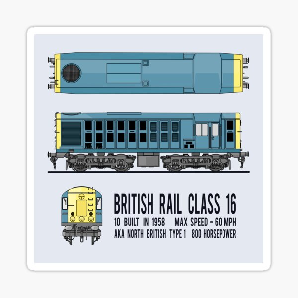 Pegatina «Regalo de diagrama de tren de locomotora diesel de clase 16 de British Rail» de ...