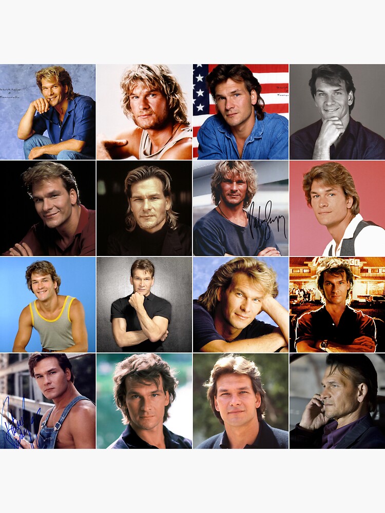 "Patrick Swayze American actor Ultimate Square Photo Collage" Sticker ...