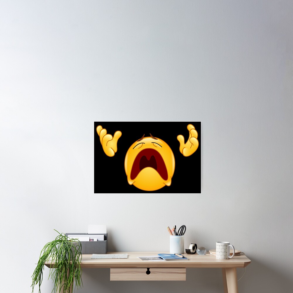 "Sad Emoji Disappearing Meme Screaming Face" Photographic Print for ...