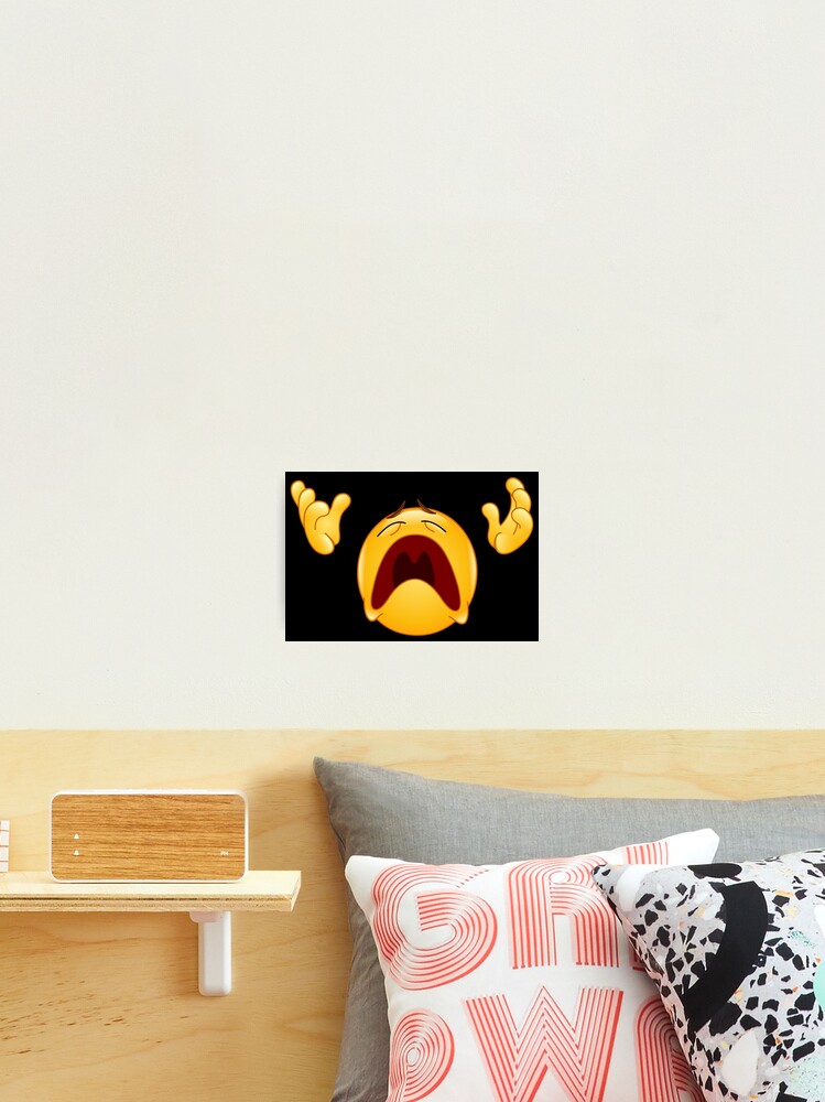 "Sad Emoji Disappearing Meme Screaming Face" Photographic Print for ...