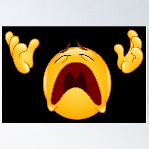 "Sad Emoji Disappearing Meme Screaming Face" Poster for Sale by ...