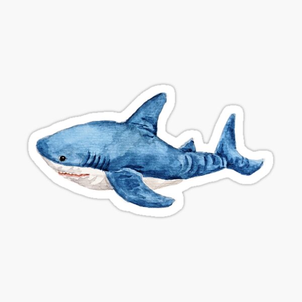 "Shark "Blahaj" soft toy watercolor" Sticker for Sale by crissini ...
