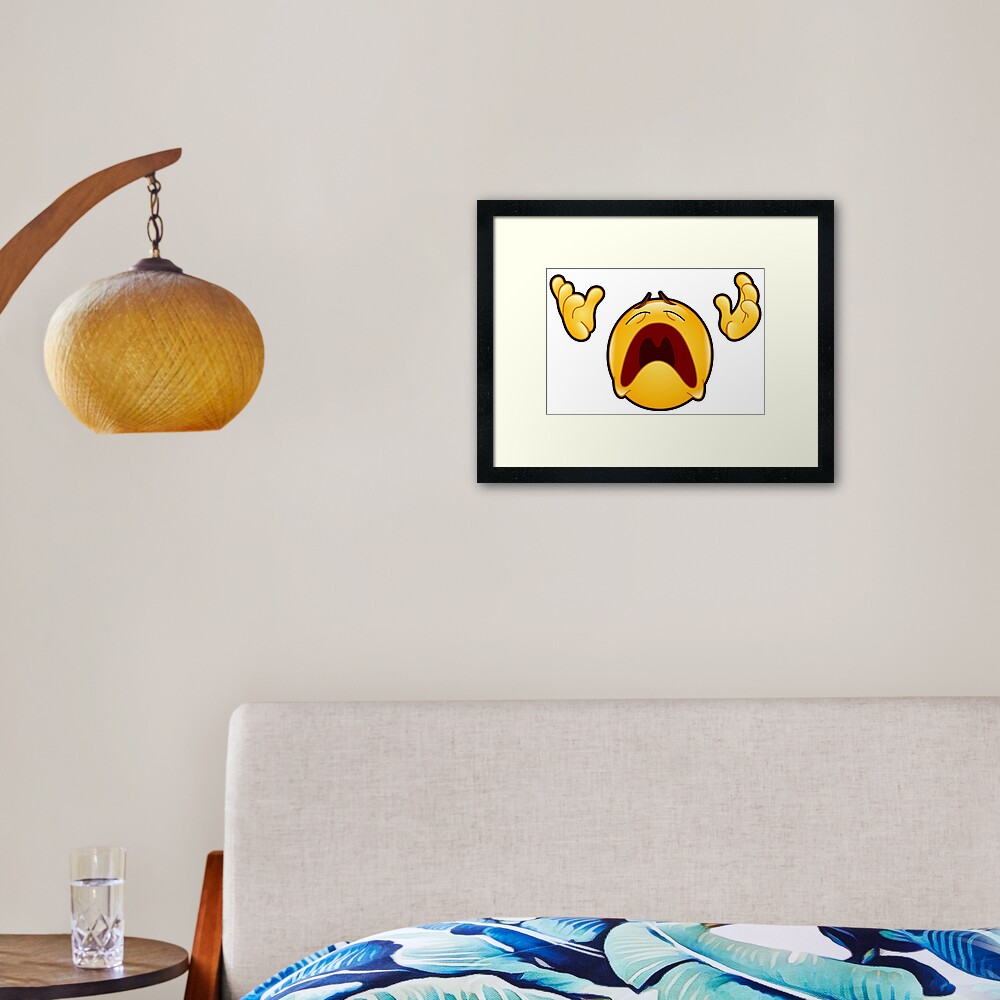 "Emoji Disappearing Funny Meme Sad Screaming Angry Face" Canvas Print ...