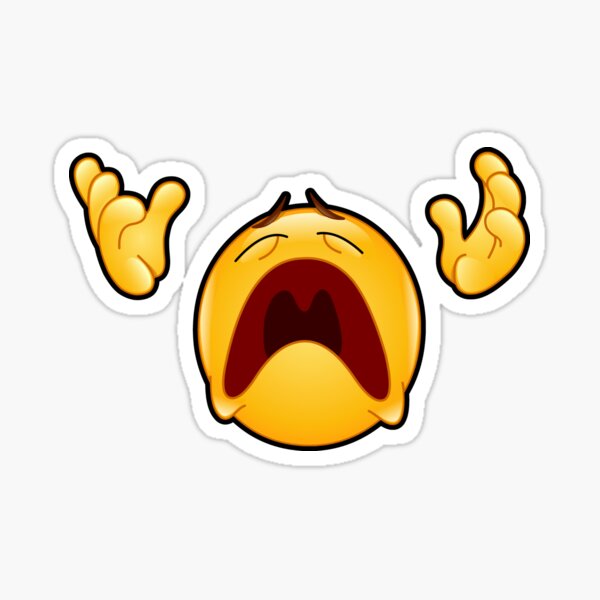 "Emoji Disappearing Funny Meme Sad Screaming Angry Face" Sticker for ...