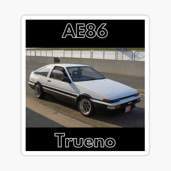 "Toyota Corolla GT AE86 Trueno - Black and White Design" Sticker for ...