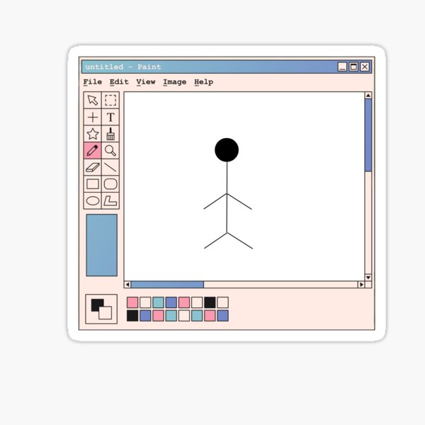 "Paint stick man" Sticker for Sale by anfibi | Redbubble