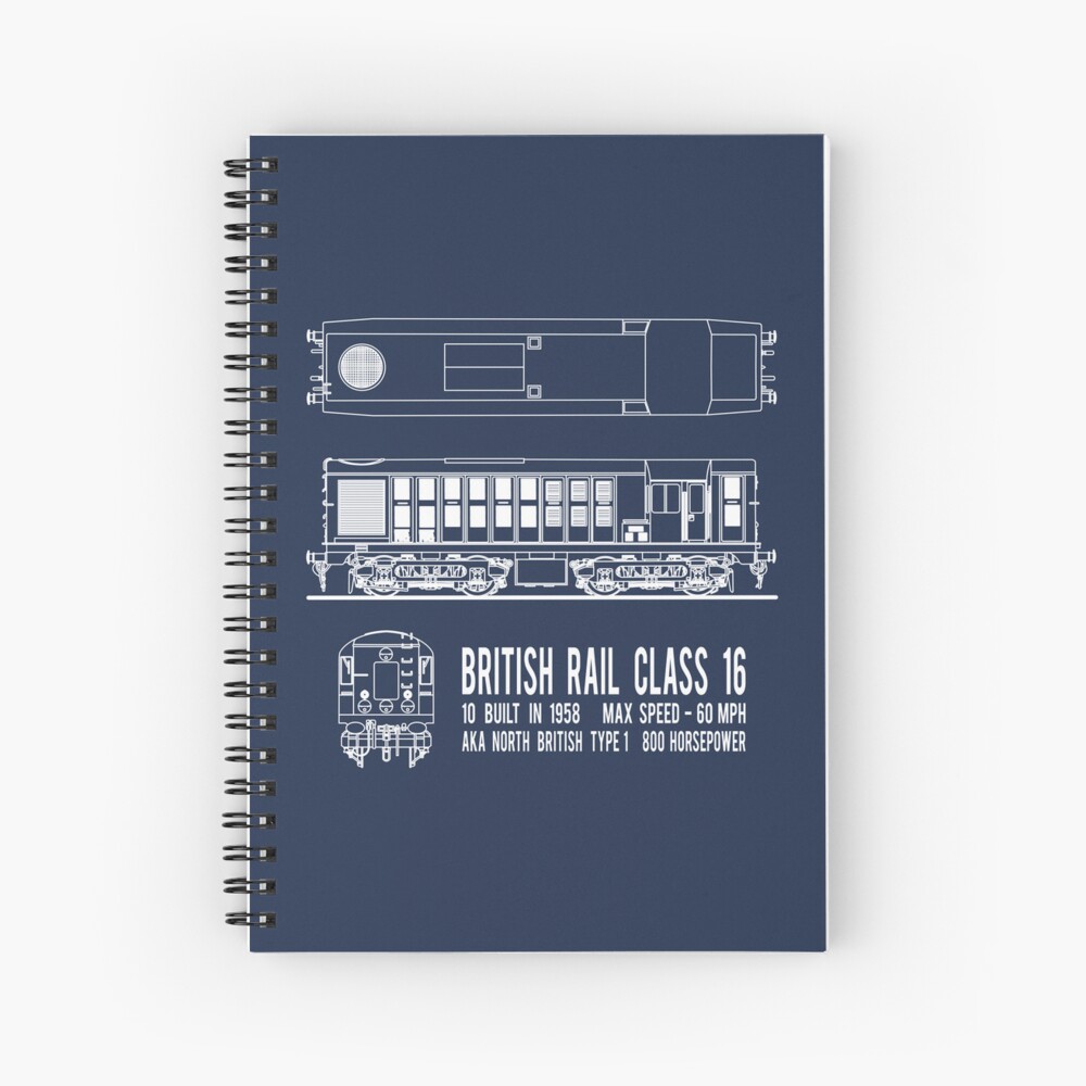 "British Rail Class 16 Diesel Locomotive Train Blueprint Diagrams Gift ...