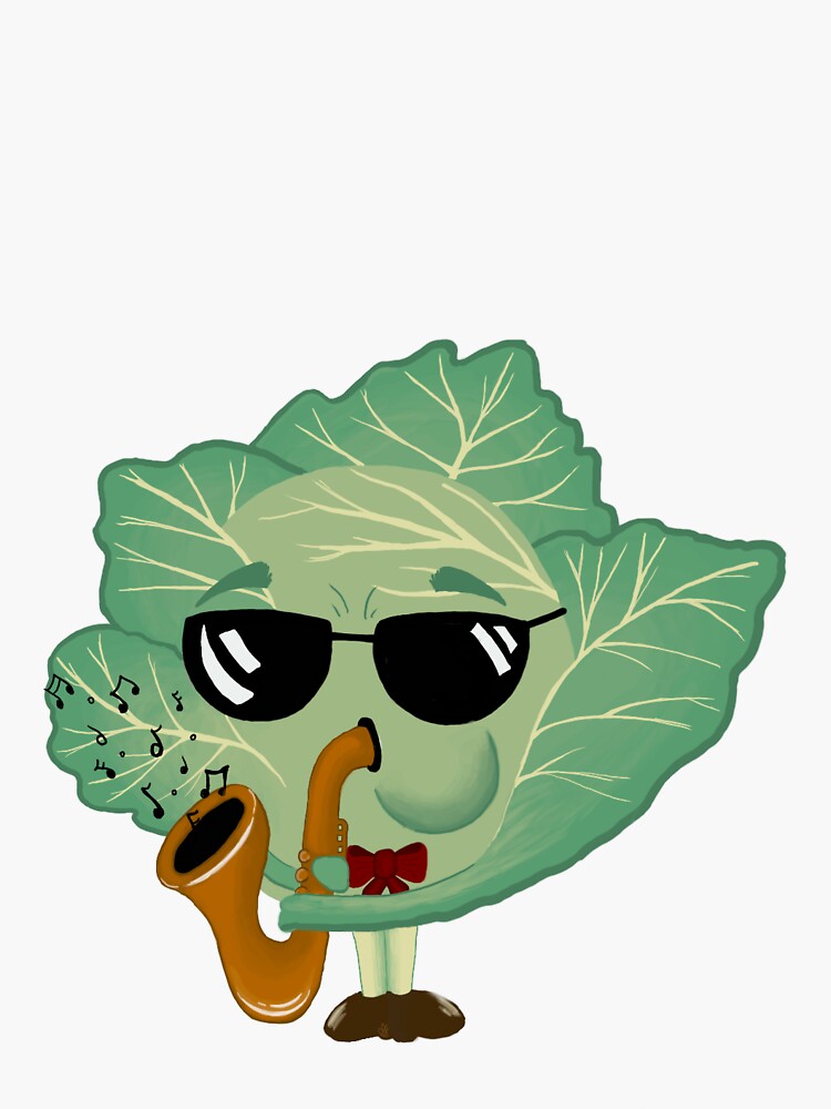"Jazz Cabbage" Sticker for Sale by Pixie-Possum | Redbubble