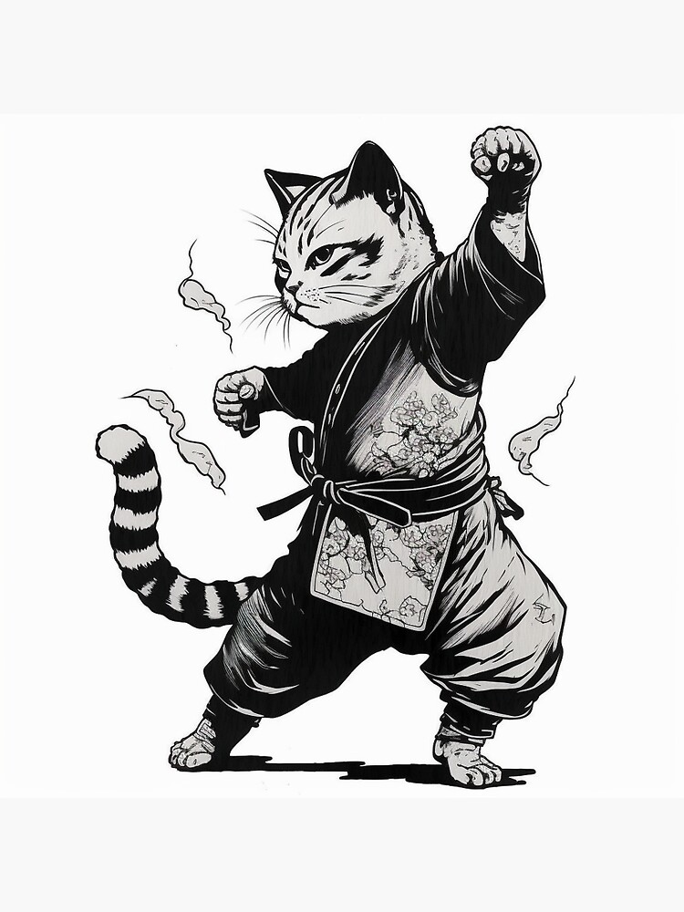 "Karate Cat" Sticker for Sale by FelineFashion | Redbubble