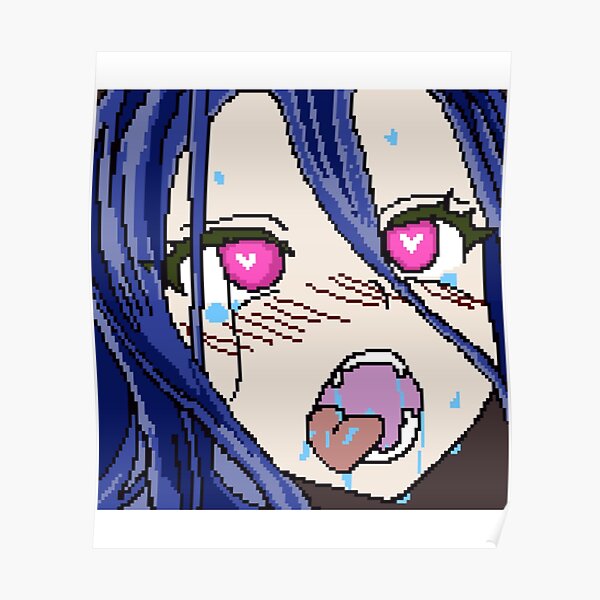 "Ara ara Anime Pixel Art Anime Girl " Poster for Sale by JamiesSeasons ...