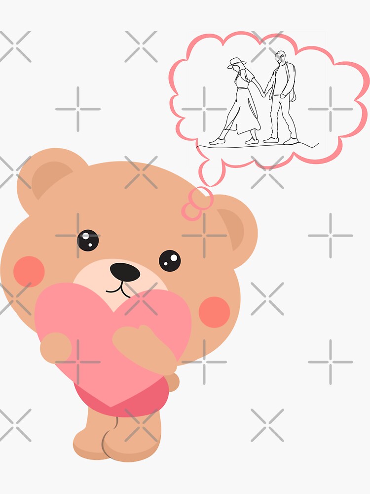 "Thoughtful cute teddy bear" Sticker for Sale by VisAIon | Redbubble
