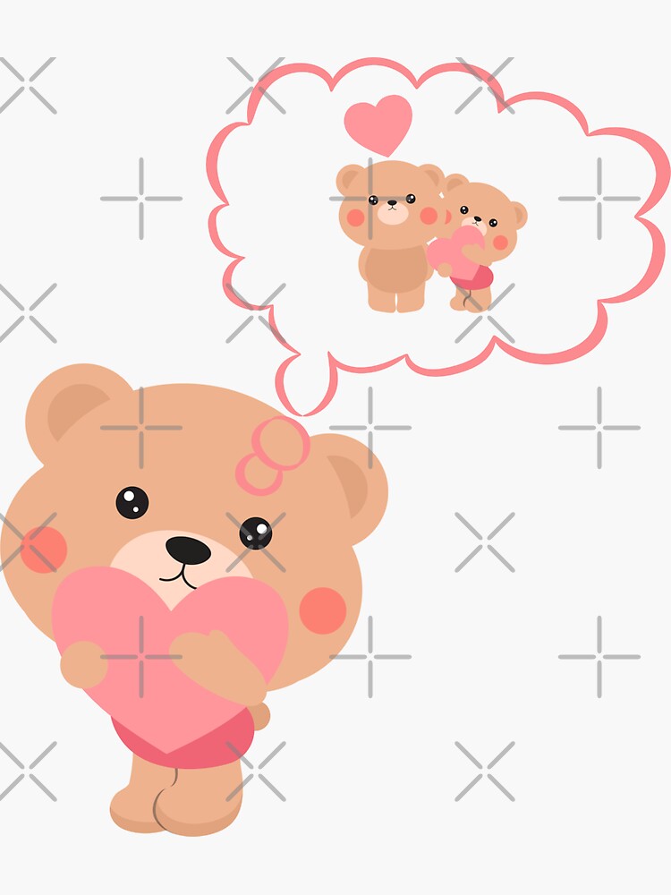 "Thoughtful cute teddy bear" Sticker for Sale by VisAIon | Redbubble