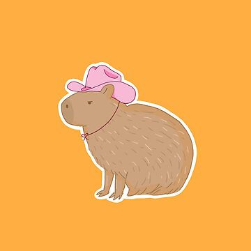 "Cowboy Capybara" Sticker for Sale by calamariii01 | Redbubble