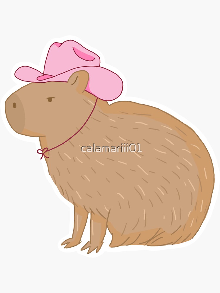"Cowboy Capybara" Sticker for Sale by calamariii01 | Redbubble
