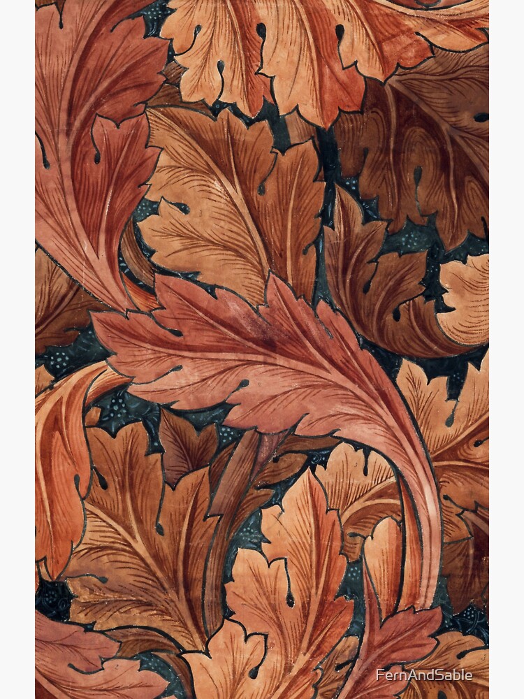 "Burnt Sienna Vintage Art Nouveau Leaf Pattern - William Morris's ...