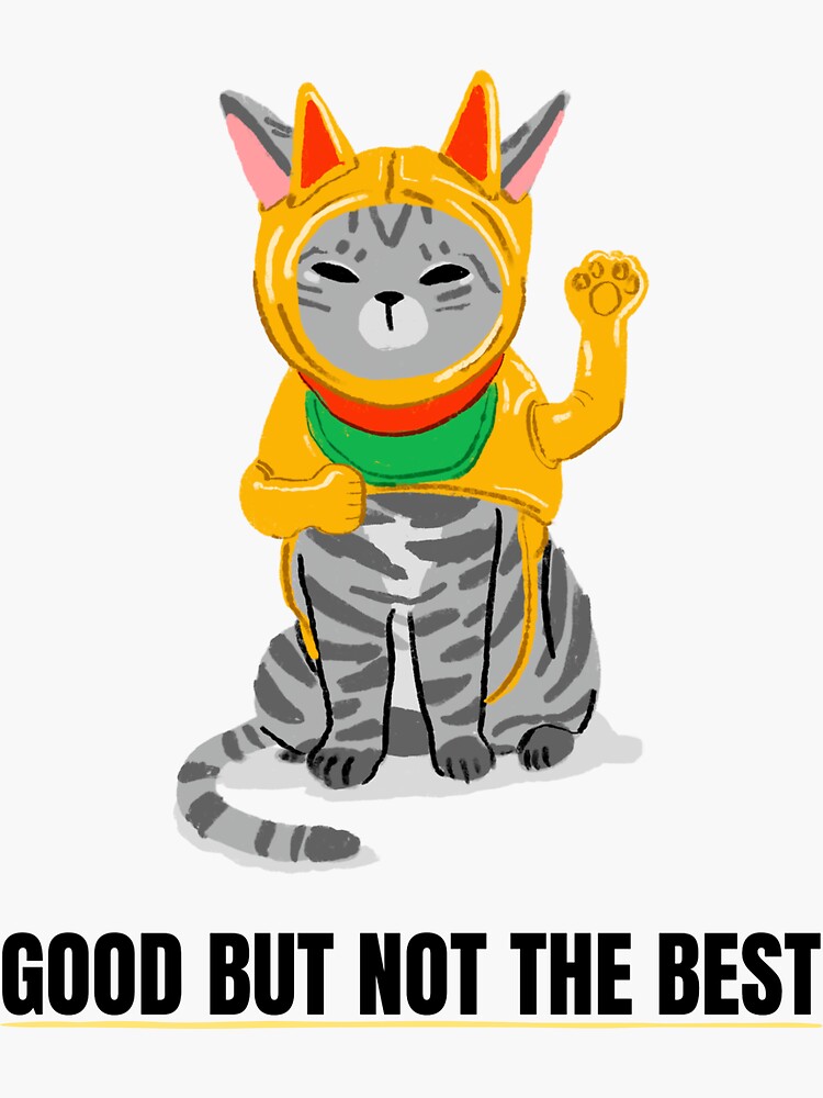 "Good But Not The Best, Cat Meme" Sticker for Sale by Funtime01 | Redbubble