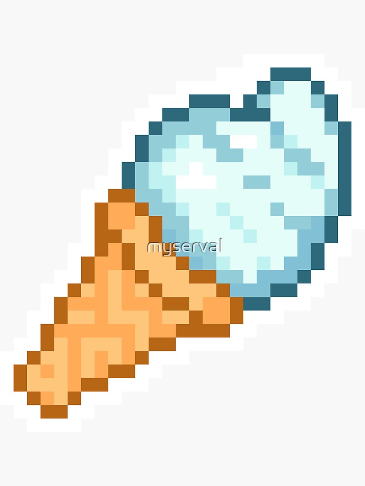 "Vanilla Ice Cream Cone Pixel Art" Sticker for Sale by myserval | Redbubble