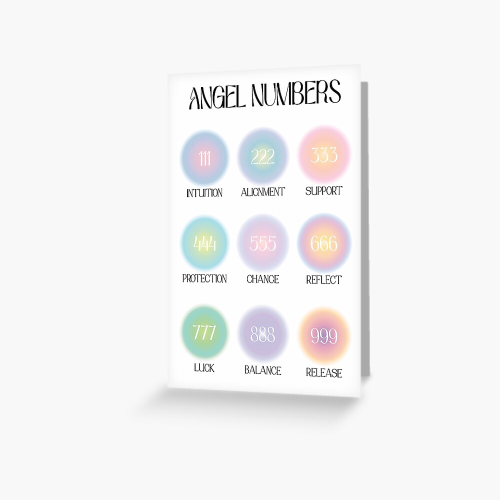 "Angel Numbers Chart Colorful Aura" Sticker for Sale by mystikwhale ...
