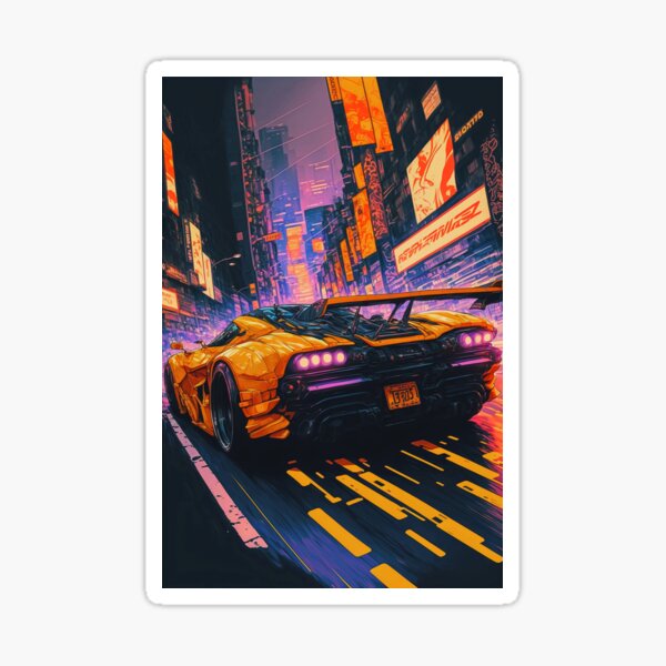 "Cyberpunk anime city race " Sticker for Sale by MG-S | Redbubble