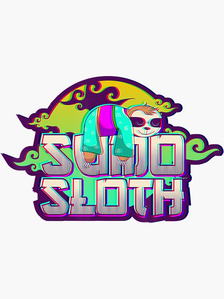 "Sumo Sloth Japanese Sumo Wrestler Vaporwave Aesthetic" Sticker for ...