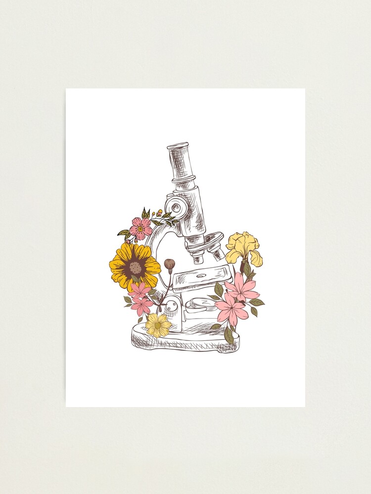 "Microscope Floral Laboratory Equipment (Orange and Pink)" Photographic ...