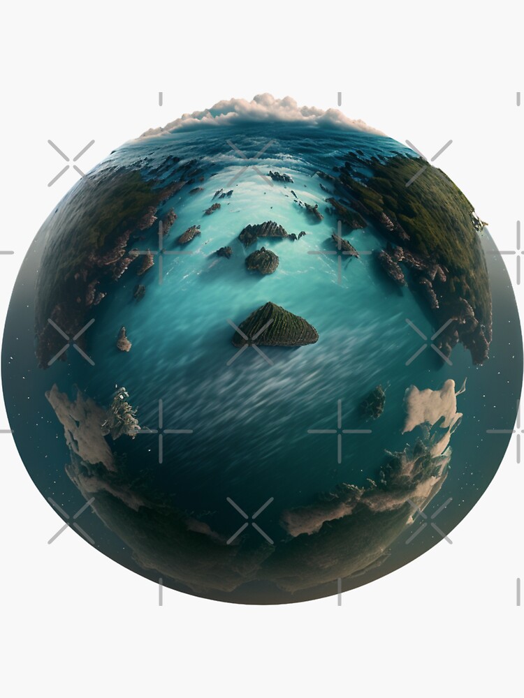 "Ocean contained in a globe" Sticker for Sale by GSharpDesign | Redbubble