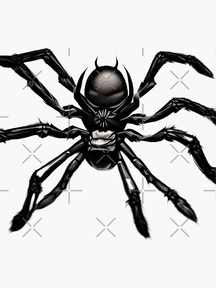 "Realistic Black Spider" Sticker for Sale by BeansHotTees | Redbubble
