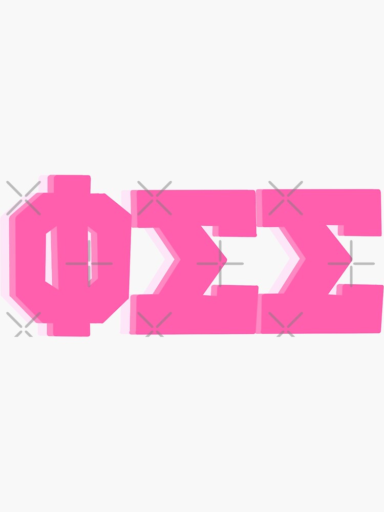 "preppy phi sigma sigma pink" Sticker for Sale by feliciadesigns ...