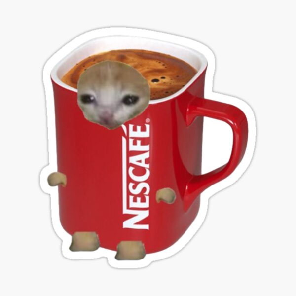 "Nescafé cat" Sticker for Sale by CoolMeowCat | Redbubble