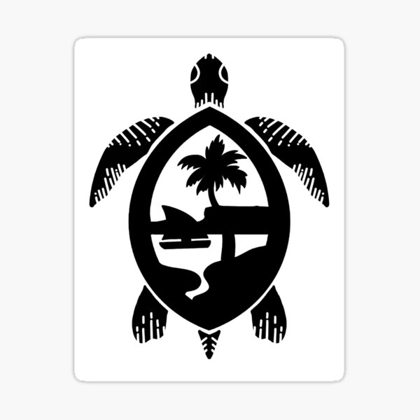 "B&W Guam Seal Turtle" Sticker for Sale by Charience | Redbubble
