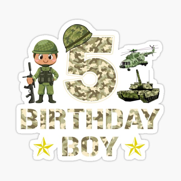 "Kids 5 Year Old Soldier Little Military Army Boys 5th Birthday Party ...