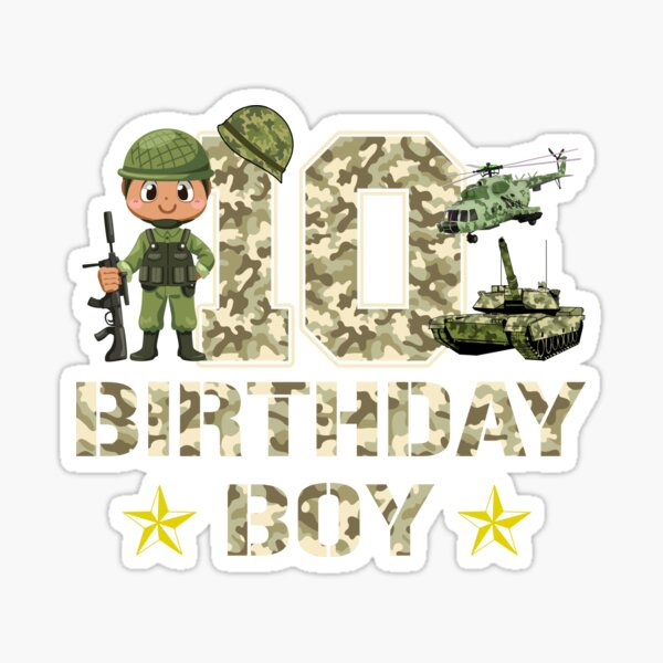 "Kids 10 Year Old Soldier Little Military Army Boys 10th Birthday Party ...