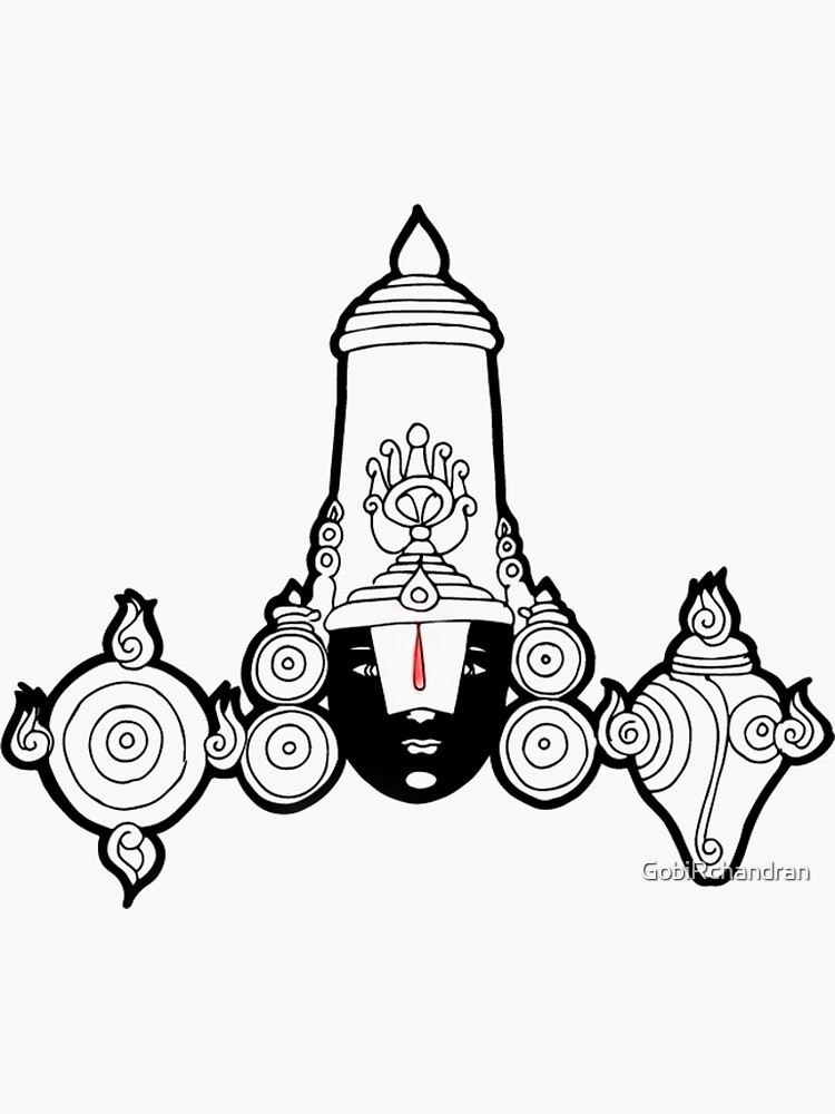 "Lord Perumal Line art" Sticker for Sale by GobiRchandran | Redbubble