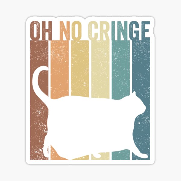 "Chonk Meme Cat Oh No Cringe " Sticker for Sale by Liunniunema | Redbubble