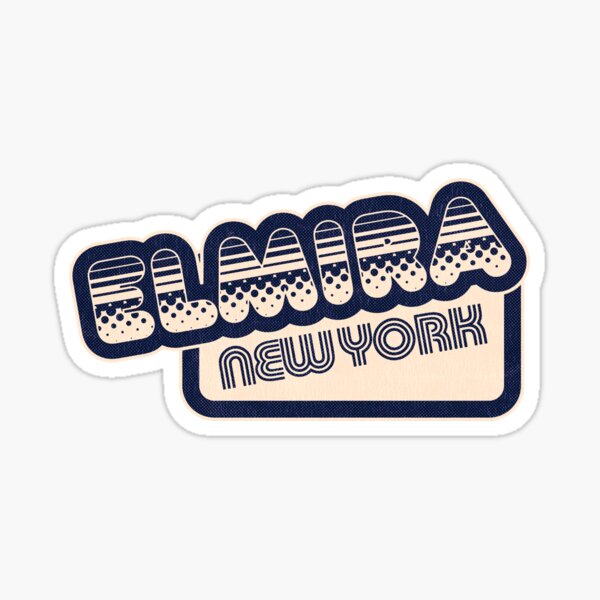 "Elmira, NY | Retro Halftone" Sticker for Sale by retroready | Redbubble