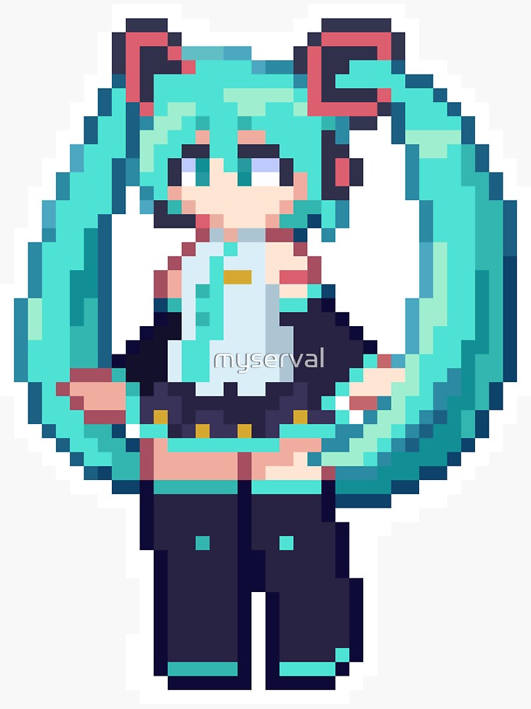 Hatsune Miku Cute Pixel Art Sticker For Sale By Myserval Redbubble
